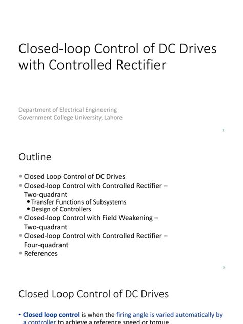 Lecture 9 Controlled Rectifier Dc Drives Closed Loop Pdf Pdf