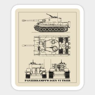 Panzer Vi Tiger Tank Ww2 Blueprints Stickers For Sale Teepublic
