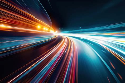 Car Motion Trails Speed Light Streaks Background With Blurred Fast Moving Light Effect Dynamic