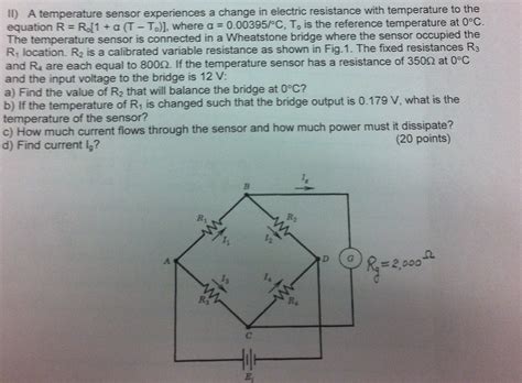 Solved Ll A Temperature Sensor Experiences A Change In Chegg Com
