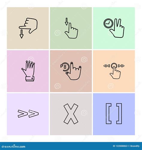Hands Pointer Arrows Directions Eps Icons Set Vector Stock