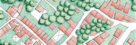 Imaginary Cadastral Map With Buildings Land Parcel And Vacant Plot
