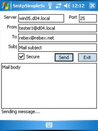 Simple SMTP Mail Sender For Pocket PC And Windows Mobile Sample Rebex NET