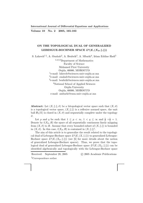 Pdf On The Topological Dual Of Generalized Lebesgue Bochner Space L P E X θ ∥·∥