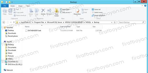 Sql Server 2014te Database Backup İşlemi