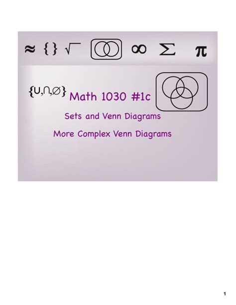 Math 1030 1c ∪ ∅ ∩