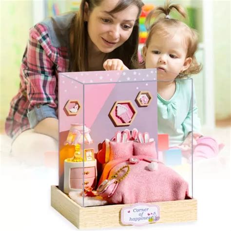 Diy Doll House Wooden Miniature Dollhouse Furniture Kit Educational Toy