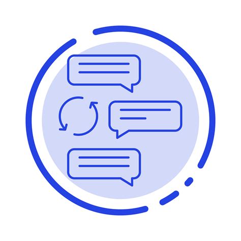 Chat Chatting Conversation Dialogue Auto Robot Blue Dotted Line Line Icon 18004303 Vector Art At