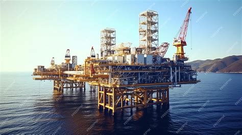 Premium Photo Offshore Production Platform In The Middle Of Sea For