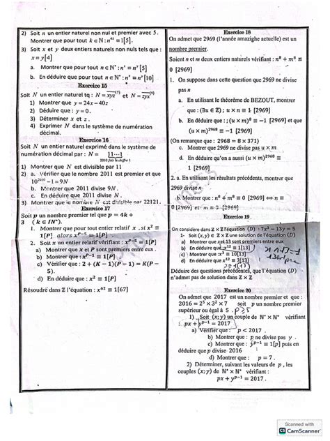 Exercice Mathématique 2bac Sm Pdf