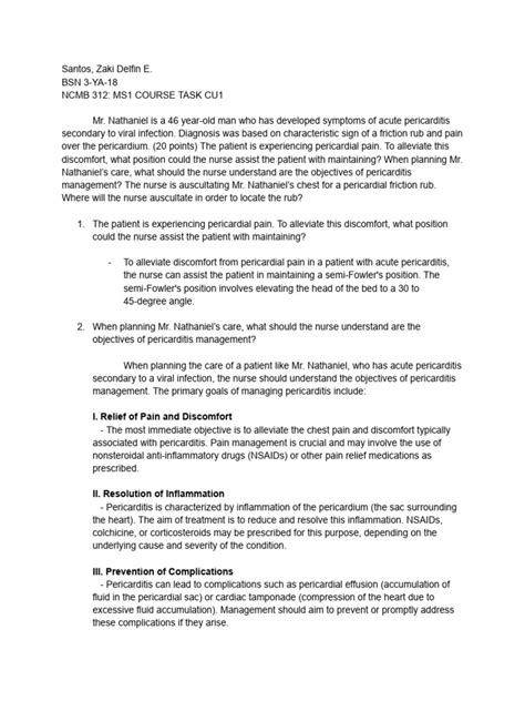 Ncmb 312 Ms1 Course Task Cu1 Pdf Causes Of Death Heart