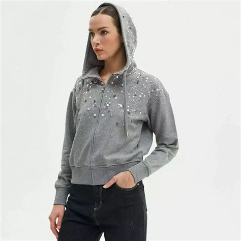 Толстовка Max Mara Studio с пайетками на молнии серая купить в Москве ...