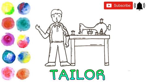 How To Draw Tailor Easy And Simple Drawing Of Tailor For Everyone Social Worker Drawing