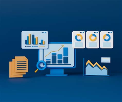 Premium Photo 3d Rendering Statistics Analysis Software Or Application On Computer