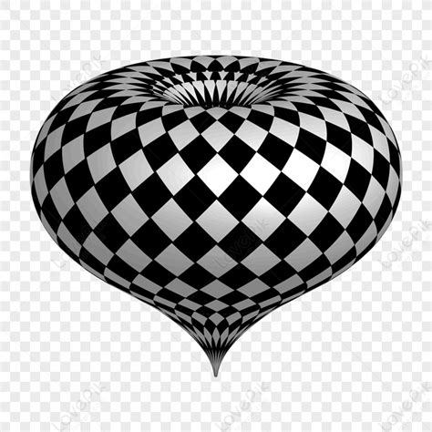 3d 입체 공간 팝 스타일 바둑판 흑백 사각형 패션 모양 구형 웨이브 흑백 줄무늬 사각형 Png 일러스트 무료 다운로드 Lovepik