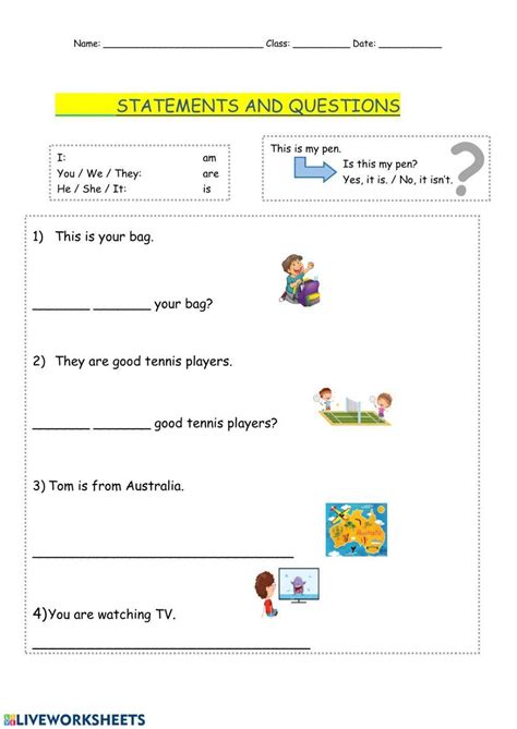 Statements And Questions Worksheet Live Worksheets Worksheets Library
