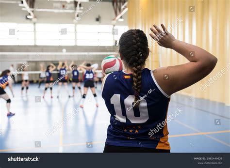 Volleyball Player Serving