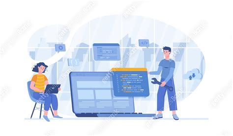 Software Development Programming Coding People Write Code Settings And Testing Developing