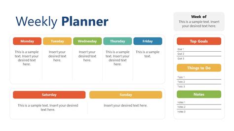 Weekly Planner PowerPoint Template SlideModel