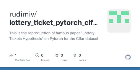 Github Rudimiv Lottery Ticket Pytorch Cifar Resnet This Is The Reproduction Of Famous Paper