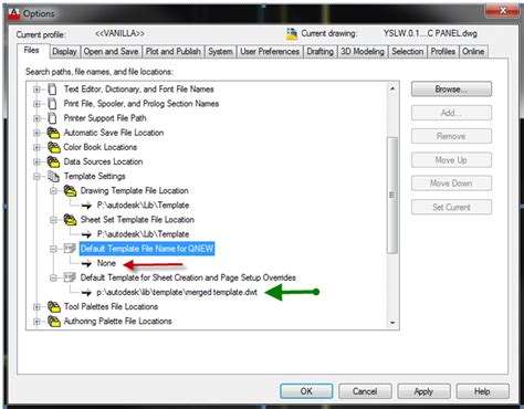 solved template file location setting autodesk community