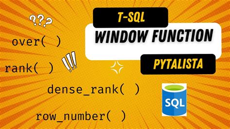 Understanding Window Function T Sql Sql Server Youtube