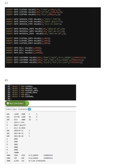 Please Answer 1 To 5 Using Mysql Follow Info Given