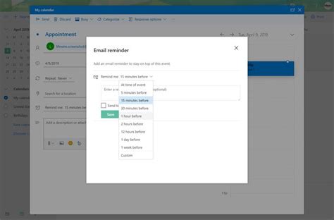How To Create Outlook Calendar Email Reminders