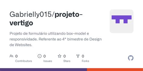 GitHub Gabrielly015 projeto vertigo Projeto de formulário utilizando