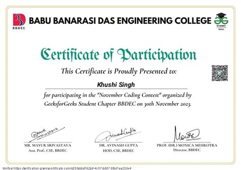 Geeksforgeeks Gfg Bbdec Gfgbbdec Bbd Codingcontest Learnings Achievement Growth