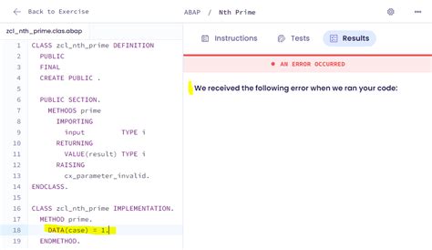variable named case error occured without details · issue 260 · exercism abap · github