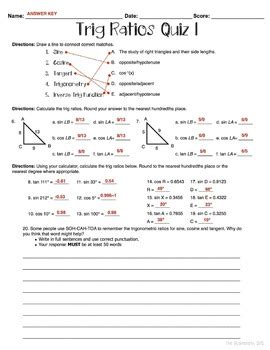 Trig Ratios Quiz By The Blakenator Teachers Pay Teachers
