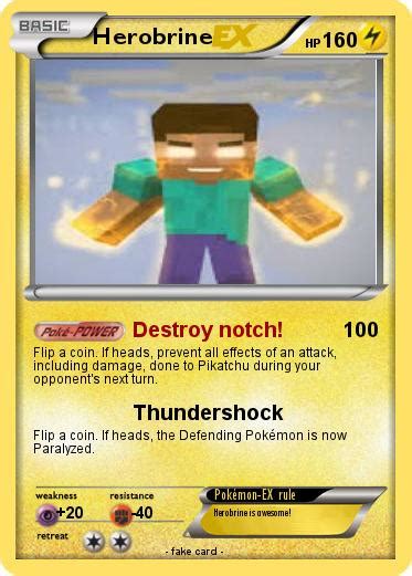 Pokémon Herobrine 3695 3695 Destroy Notch My Pokemon Card