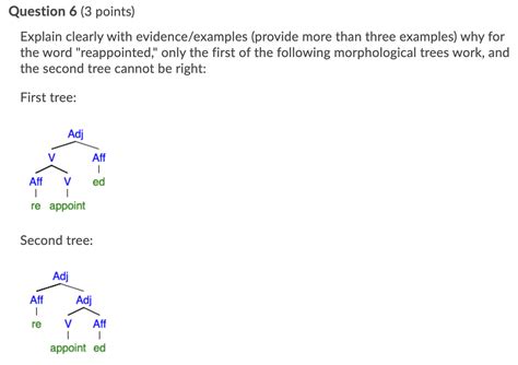 Morphology Question 5 4 Points Draw A Morphological Tree