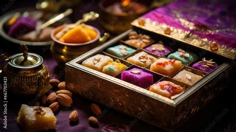 Diwali Box Consists Of Indian Sweets Assorted Diwali Sweets T Box