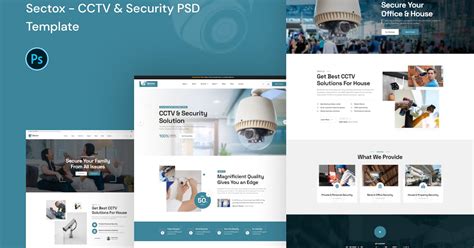 Sectox Cctv And Security Psd Template Websites Ux And Ui Kits Ft Bodyguard And Fire Envato