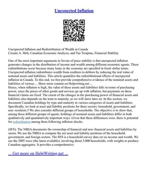 Unexpected Inflation Pdf