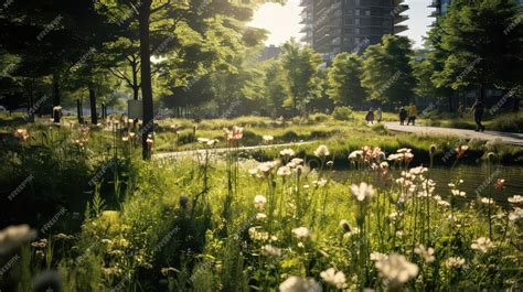 Premium Ai Image Sustainable Development Of Urban Green Space