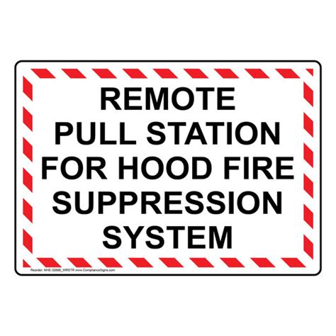 Fire Sprinklers Sign Remote Pull Station For Hood Fire Suppression