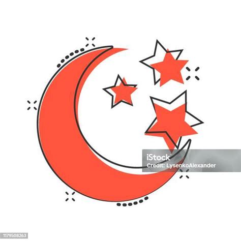 만화 스타일의 벡터 만화 야간 달과 별 아이콘입니다 음력 밤 개념 일러스트 그림 문 비즈니스 스플래시 효과 개념입니다 0명에 대한 스톡 벡터 아트 및 기타 이미지 Istock