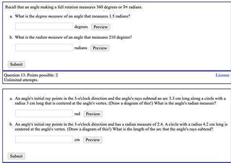 Solved Recall That An Angle Making A Full Rotation Measures Chegg