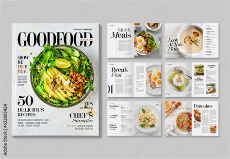 Stocksjabloon Food Cooking Magazine Layout Adobe Stock