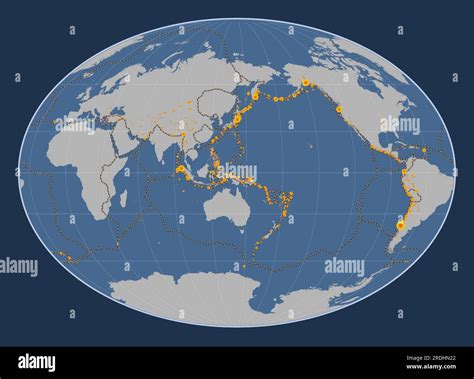 Shape Of The Solomon Sea Tectonic Plate On The Solid Contour Map In The Fahey Projection