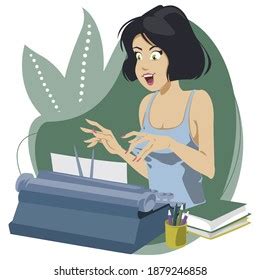 Sexy Woman Typewriter Images Stock Photos Vectors Shutterstock