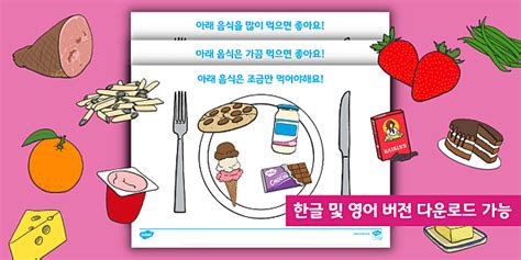 건강한 식습관 분류 활동 Healthy Eating Sorting Activity