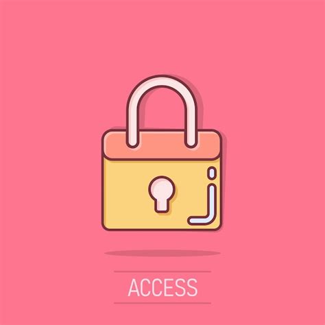 Premium Vector Locker Icon In Comic Style Padlock Password Cartoon
