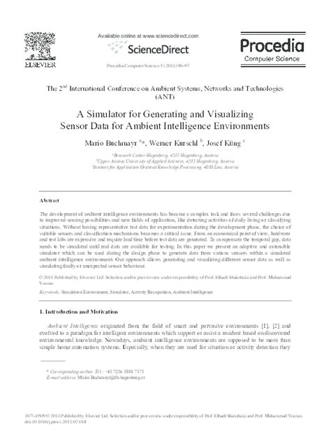 Pdf A Simulator For Generating And Visualizing Sensor Data For