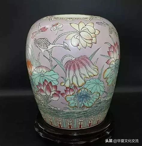 風姿婉約 粉彩荷蓮白鷺圖西瓜罐 每日頭條