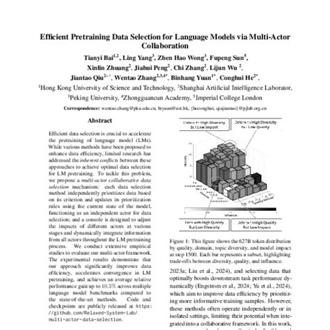 Efficient Pretraining Data Selection For Language Models Via Multi Actor Collaboration Acl
