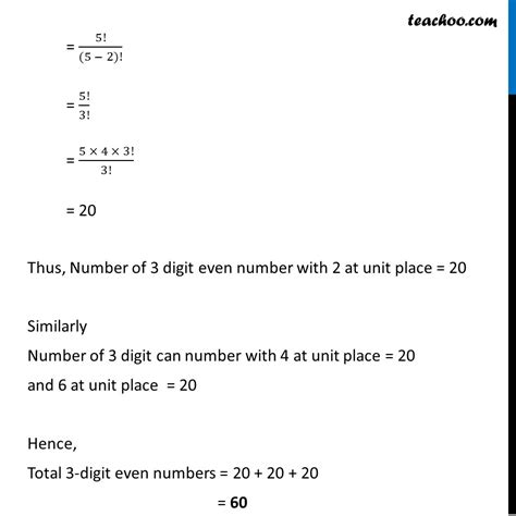 Ex 63 3 How Many 3 Digit Even Numbers Can Be Made Permutation N